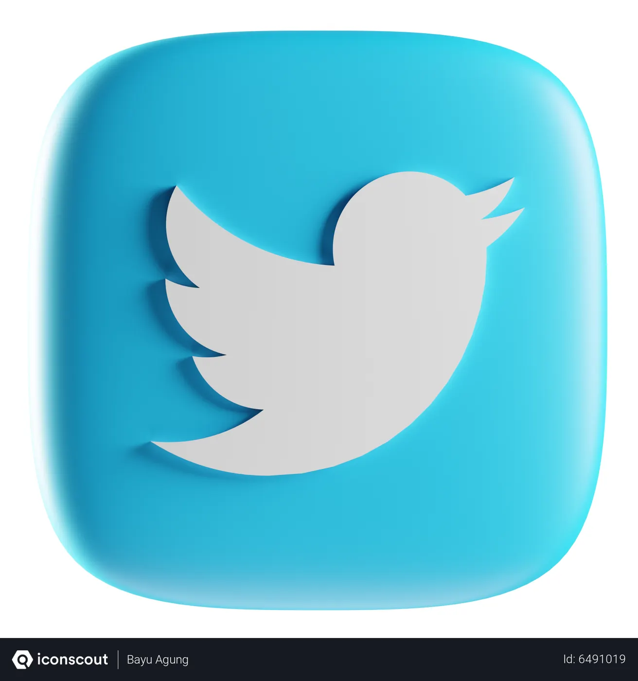 Free Twitter 3D Icon - Free Download Logos 3D Icons | IconScout