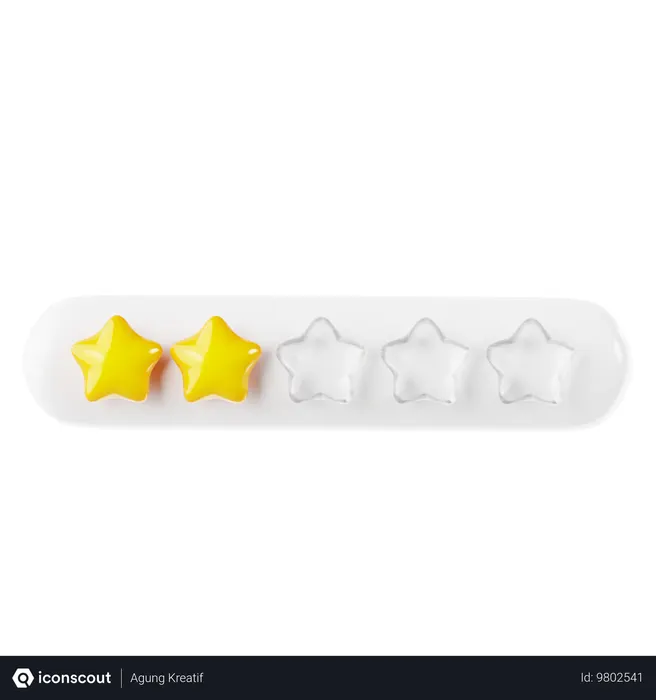 Free Two Star Rating 3D Icon - Free Download E-commerce & Shopping 3D Icons | IconScout