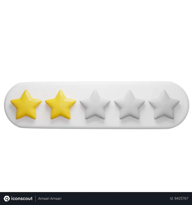 Free Two Star Rating 3D Icon - Free Download User Interface 3D Icons | IconScout