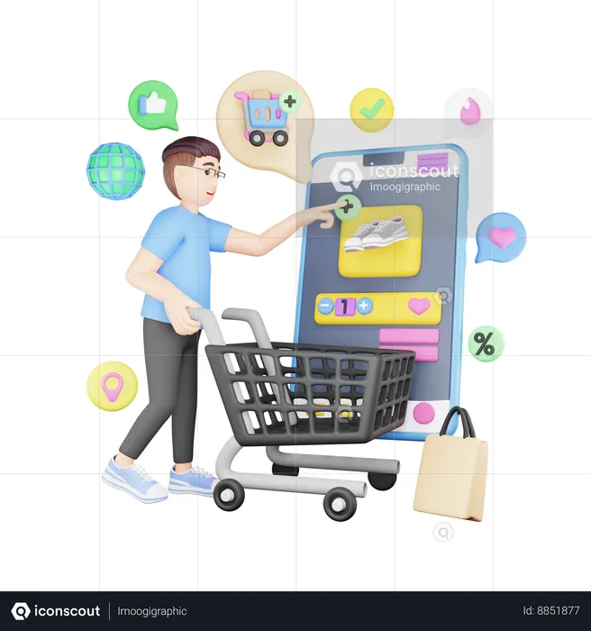 Adding Items To Cart On Shopping App 3D Illustration - Free Download E ... Adding Items To Cart On Shopping App 3D Illustration - Free Download E ...