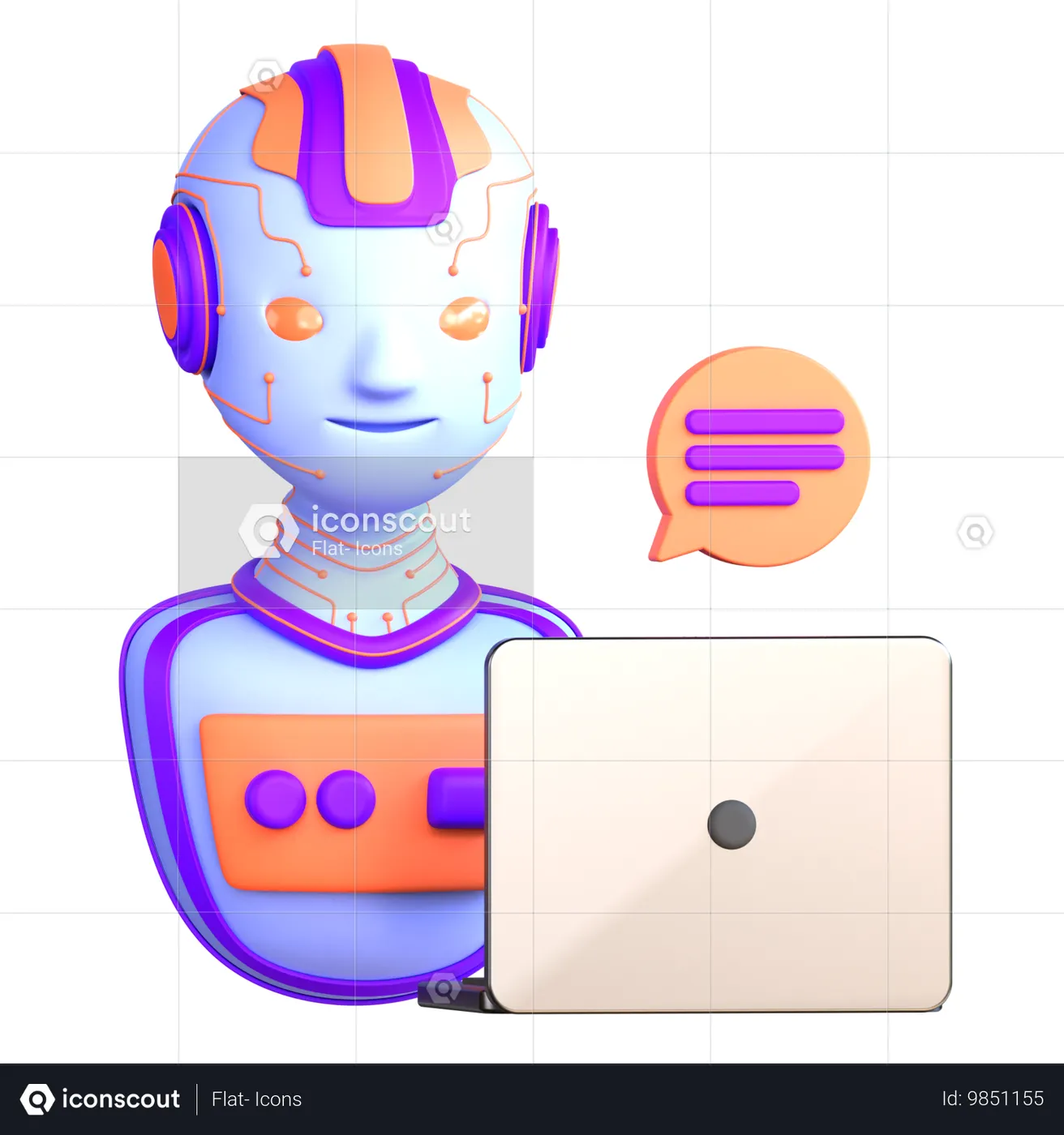 AI Chatbot 3D Icon - Free Download Science & Technology 3D Icons ...
