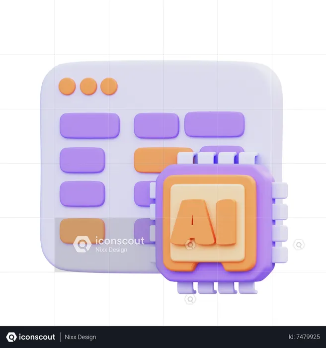 Ai Program 3D Icon download in PNG, OBJ or Blend format