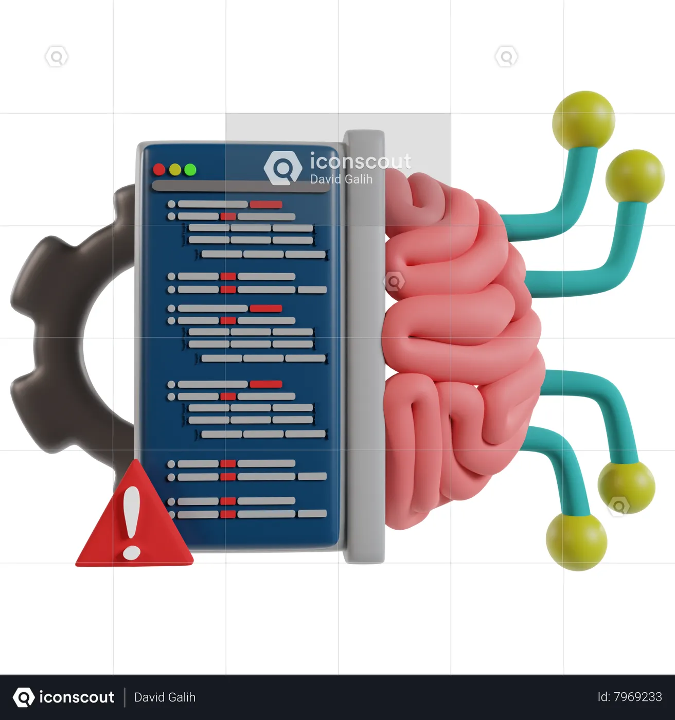 Ai Prompt Code Builder 3D Icon download in PNG, OBJ or Blend format