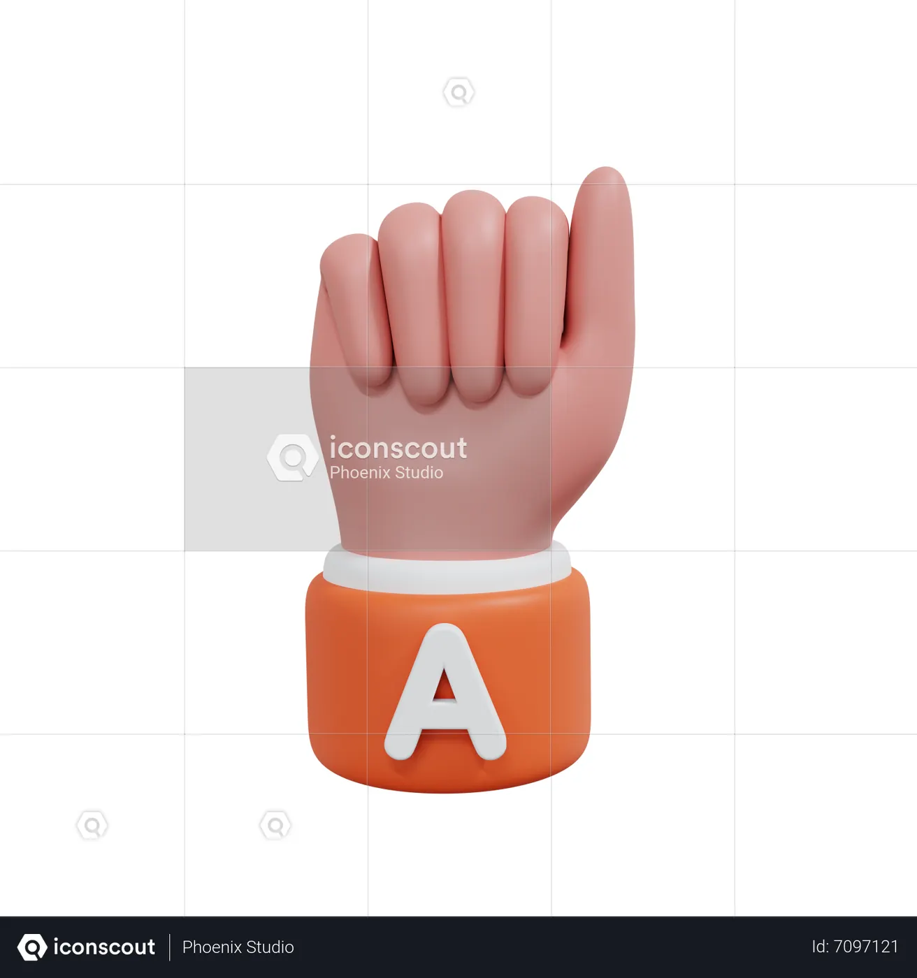 Alphabets Gesture A 3D Icon - Free Download Sign & Symbols 3D Icons ...