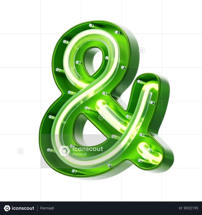 And Sign Symbol Shape Neon Text 3D Icon - Free Download Design ...