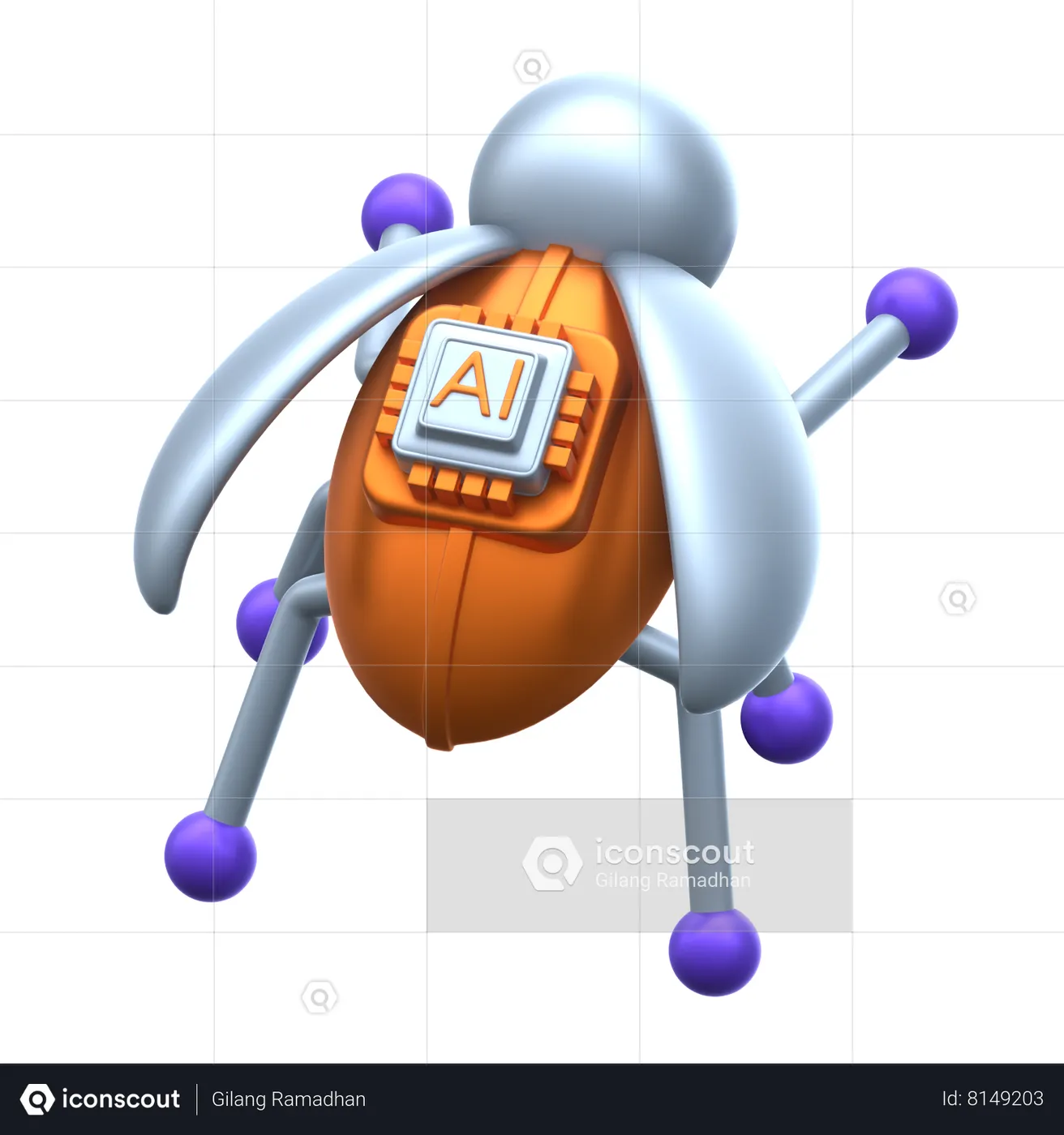 Artificial Intelligence Bug 3d Icon Free Download Science And Technology 3d Icons Iconscout