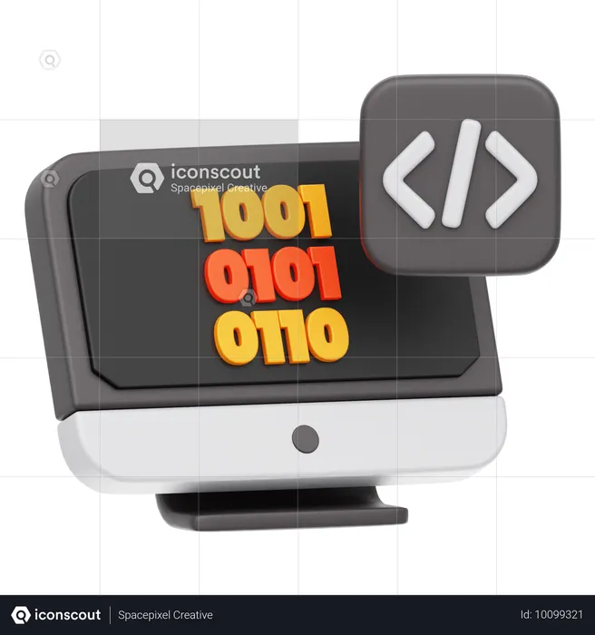 Binary Code 3D Icon - Free Download Design & Development 3D Icons ...