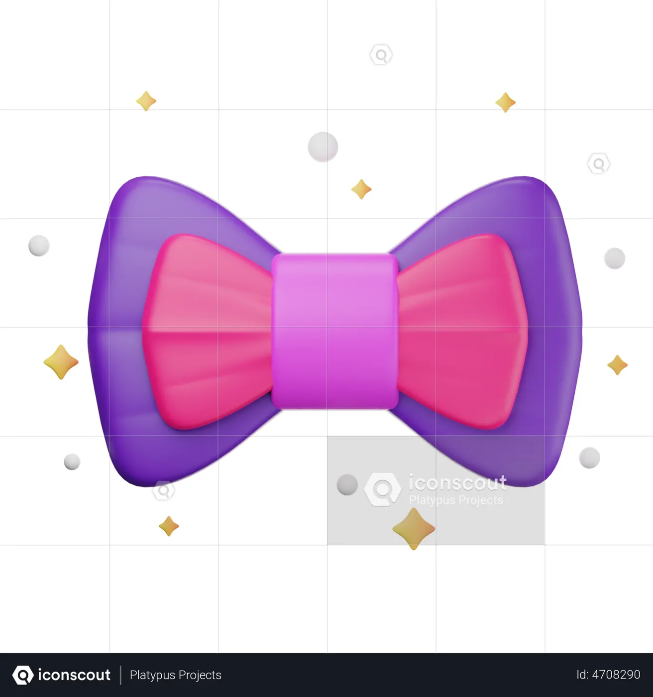 Birthday Bow Tie 3D Illustration - Free Download Entertainment 3D ...