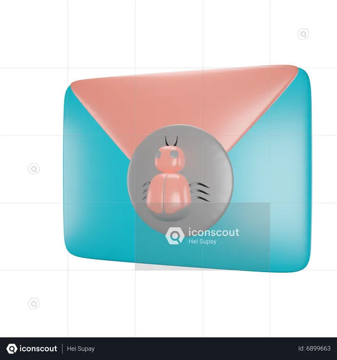 Bug Mail 3D Icon download in PNG, OBJ or Blend format Bug Mail 3D Icon download in PNG, OBJ or Blend format