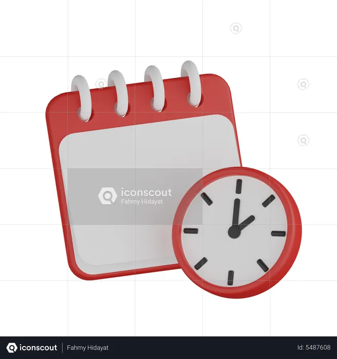 Calendar Clock 3D Icon - Free Download User Interface 3D Icons | IconScout