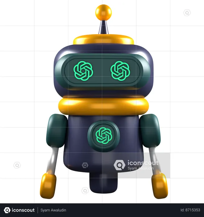 Chat Gpt Robot 3D Icon - Free Download Science & Technology 3D Icons ...