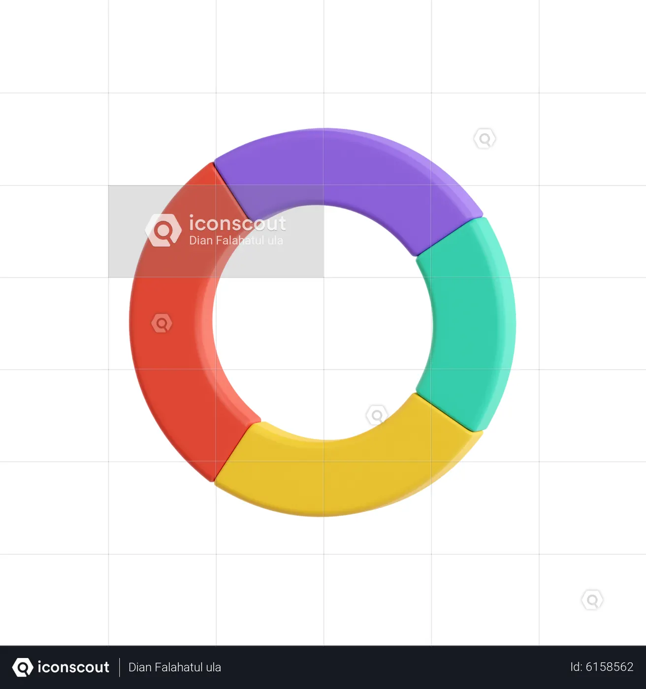 Circle Graph 3D Icon download in PNG, OBJ or Blend format