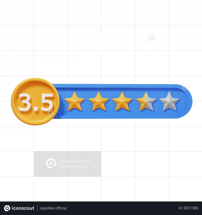 Circle Three Point Five Star 3D Icon - Free Download E-commerce & Shopping 3D Icons | IconScout