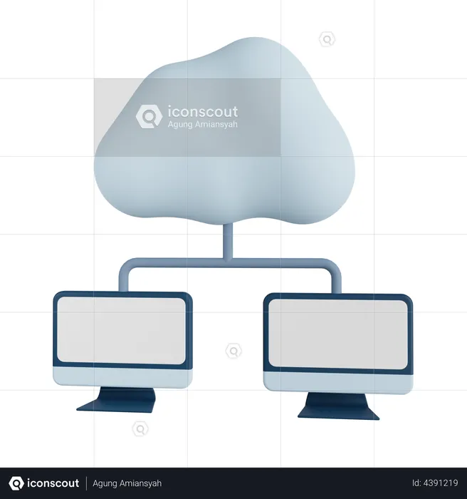 Cloud Computer Network 3D Illustration - Free Download Network & Communication 3D Illustrations ...