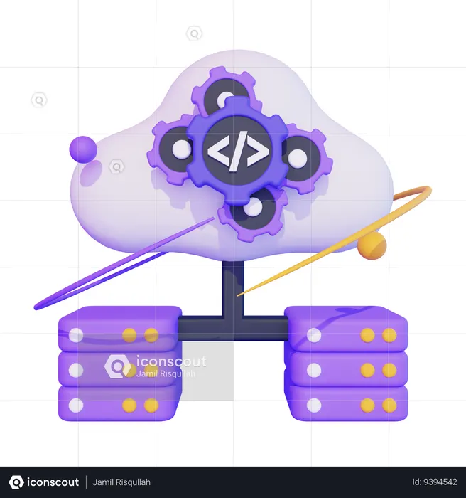Cloud Server 3D Icon - Free Download Design & Development 3D Icons ...