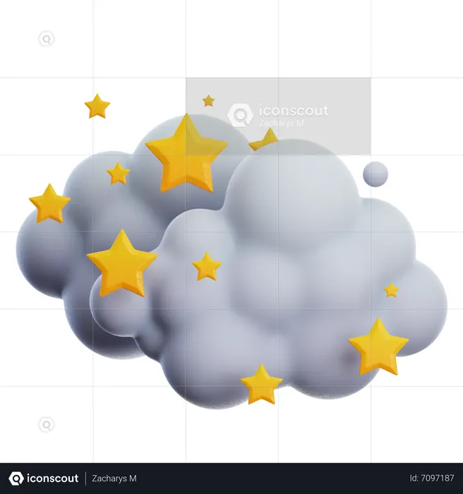 CLOUD WITH STARS 3D Icon - Free Download Nature 3D Icons | IconScout