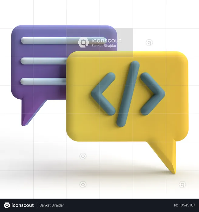 Code Message 3D Icon - Free Download Network & Communication 3D Icons ...
