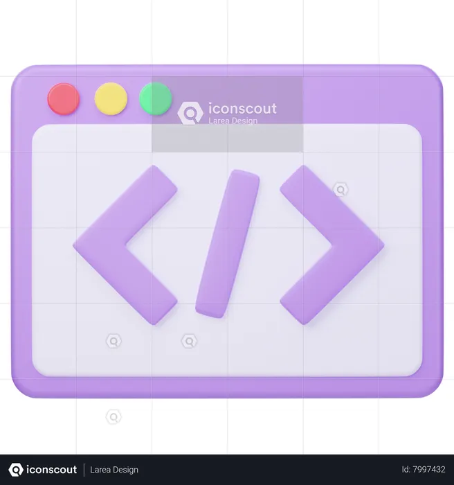 Coding 3D Icon download in PNG, OBJ or Blend format