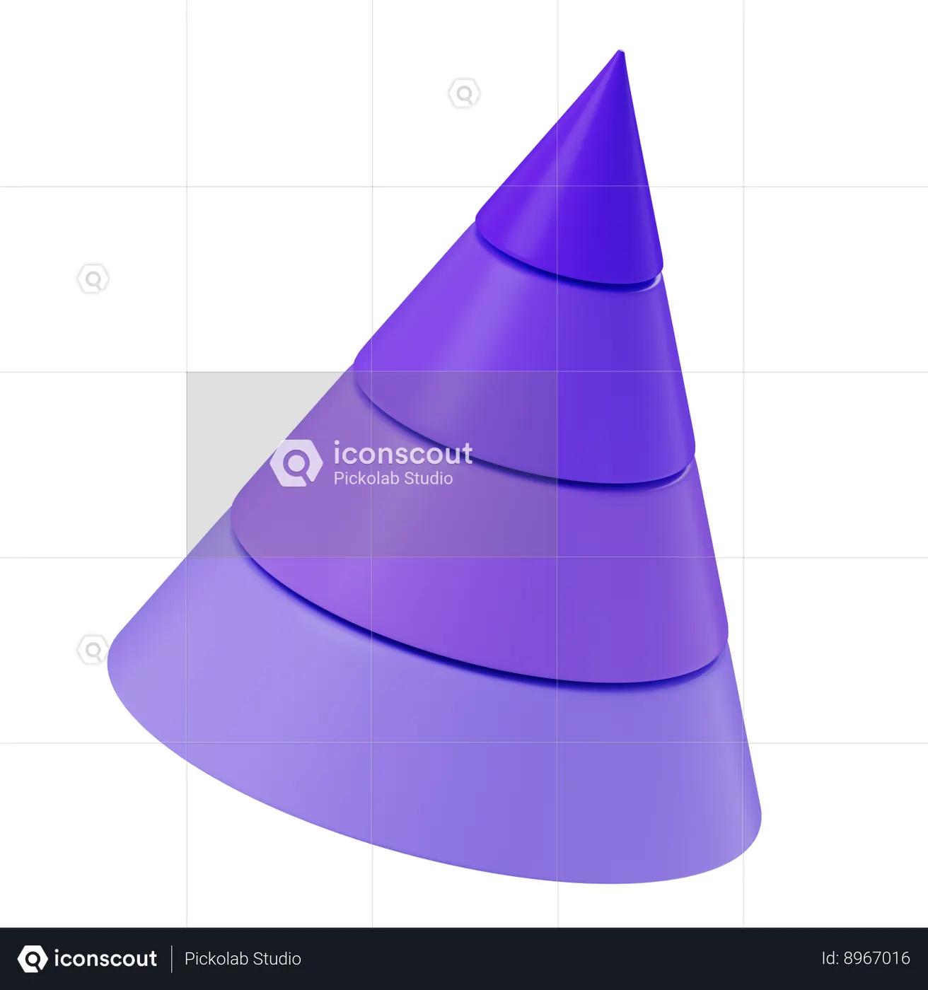 Cone chart 3D Icon download in PNG, OBJ or Blend format