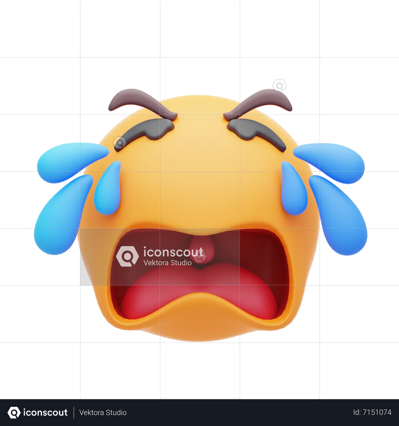 Crying Emoji 3D Icon - Free Download Logos 3D Icons | IconScout