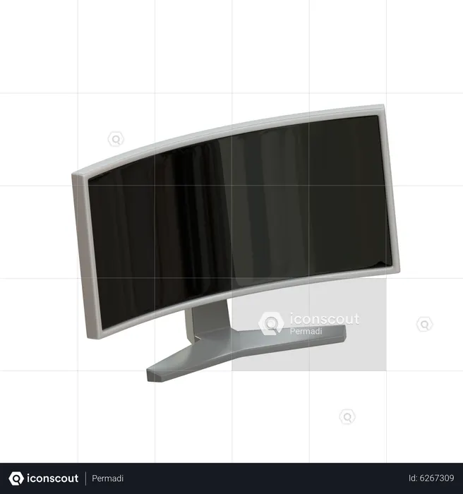 Curve Monitor 3d Icon Download In Png Obj Or Blend Format