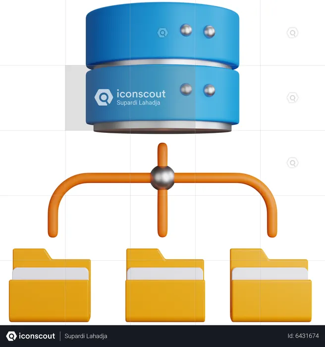 Database Folder 3D Icon download in PNG, OBJ or Blend format