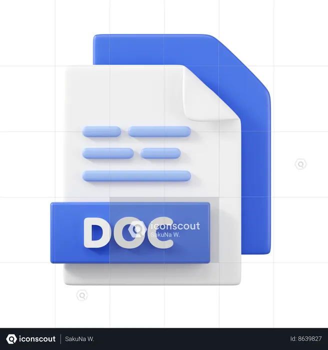 DOC File 3D Icon - Free Download Files & Folders 3D Icons | IconScout
