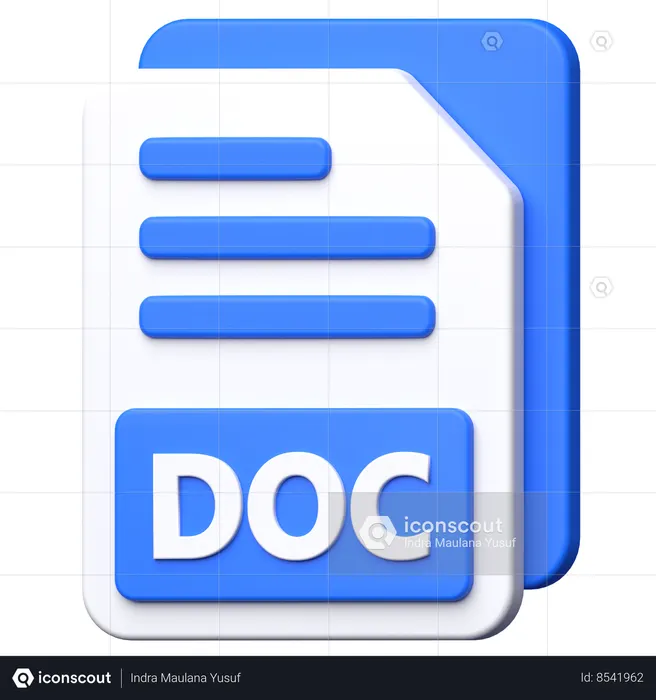 DOC File 3D Icon - Free Download Files & Folders 3D Icons | IconScout