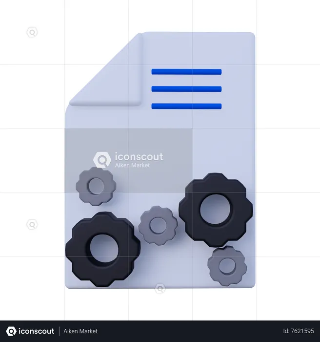 Document Setting 3d Icon Download In Png Obj Or Blend Format 