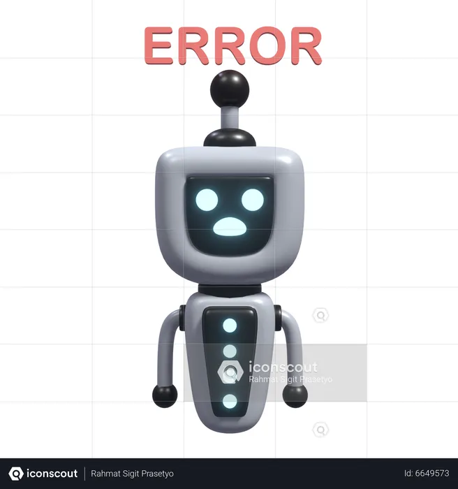 Error Robot 3d Icon Download In Png Obj Or Blend Format