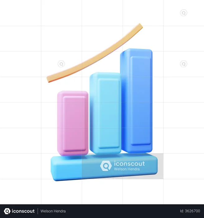 Growth Chart 3D Illustration download in PNG, OBJ or Blend format Growth Chart 3D Illustration download in PNG, OBJ or Blend format
