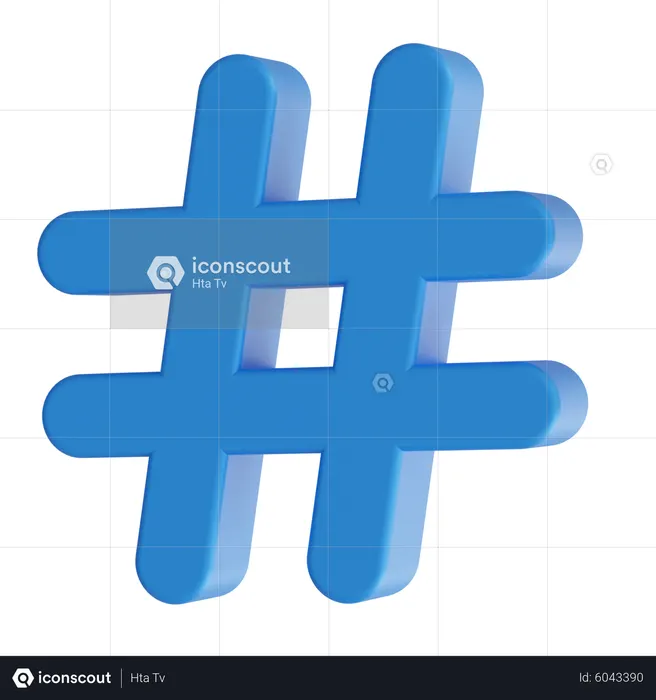 Hash 3D Icon - Free Download User Interface 3D Icons | IconScout