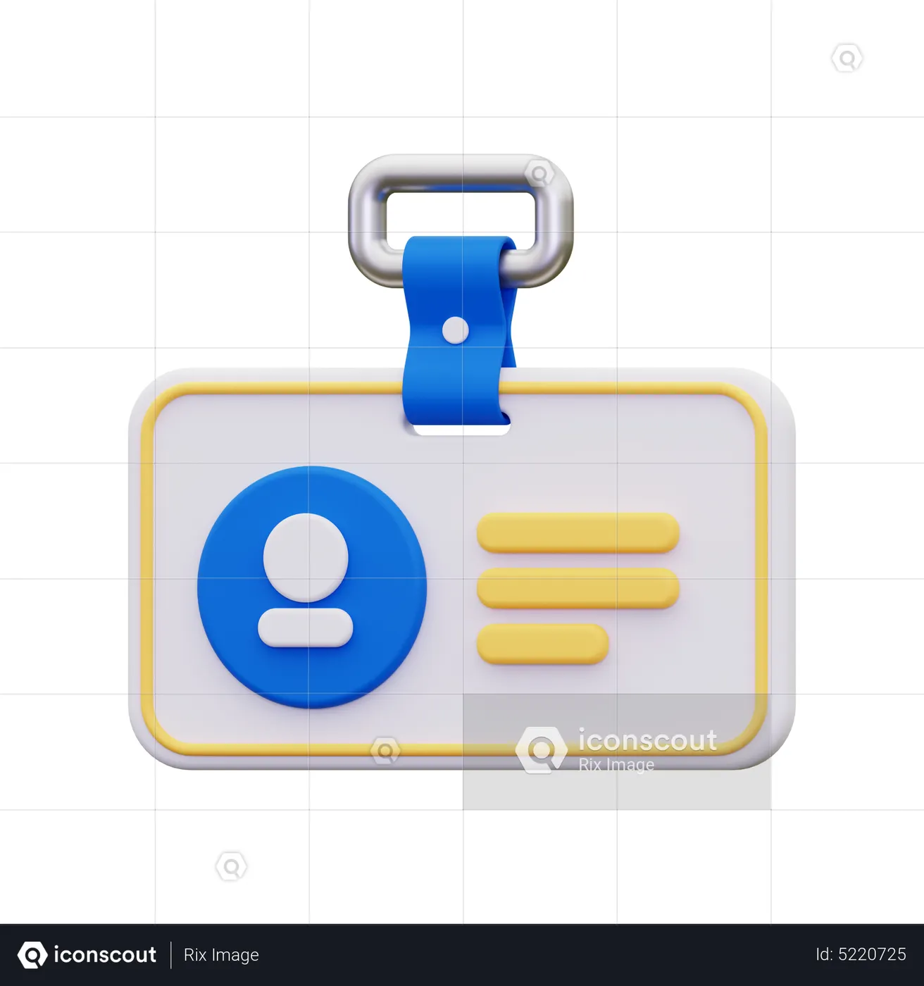 Id Card 3D Icon download in PNG, OBJ or Blend format