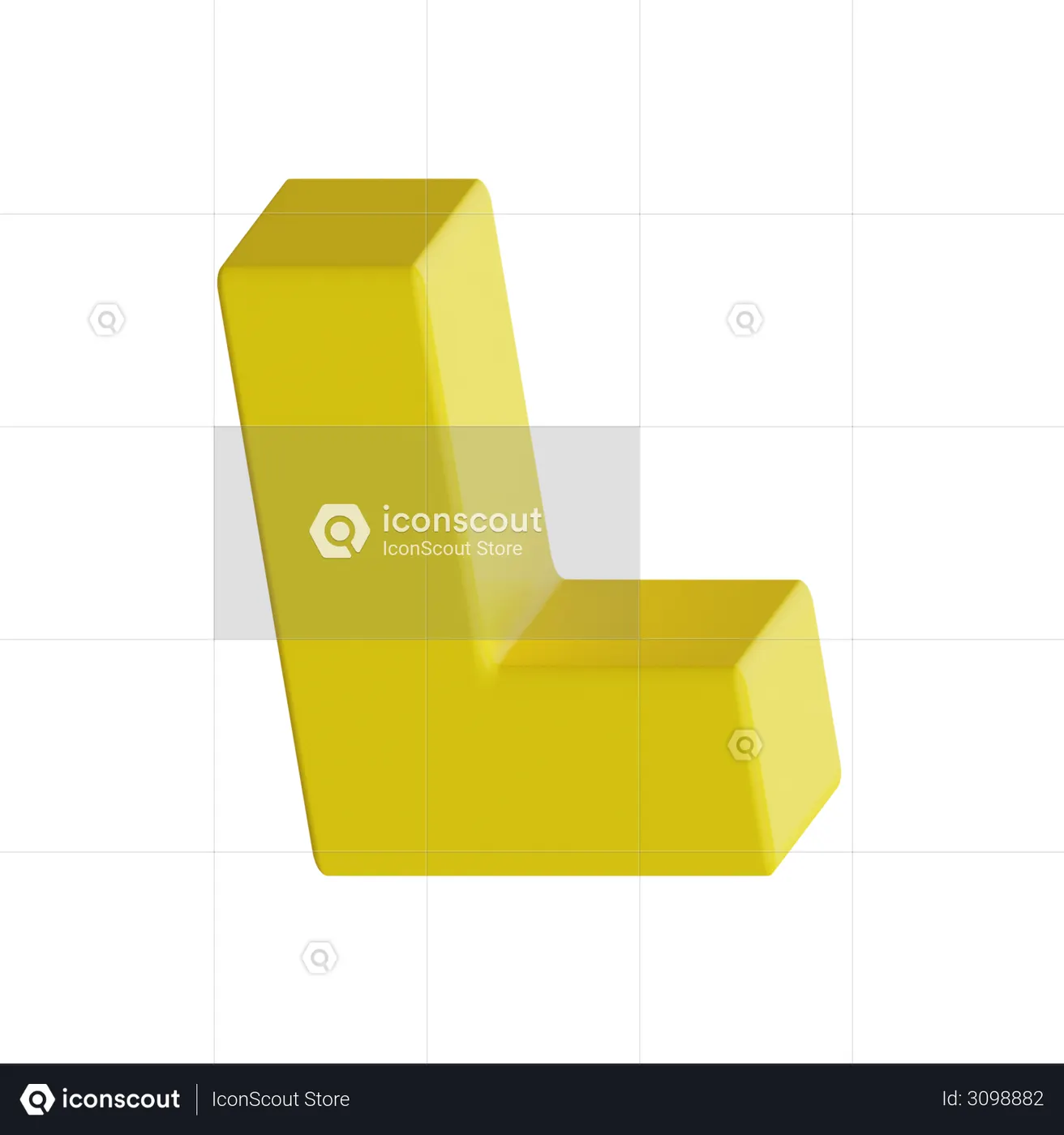 L shape 3D Illustration download in PNG, OBJ or Blend format