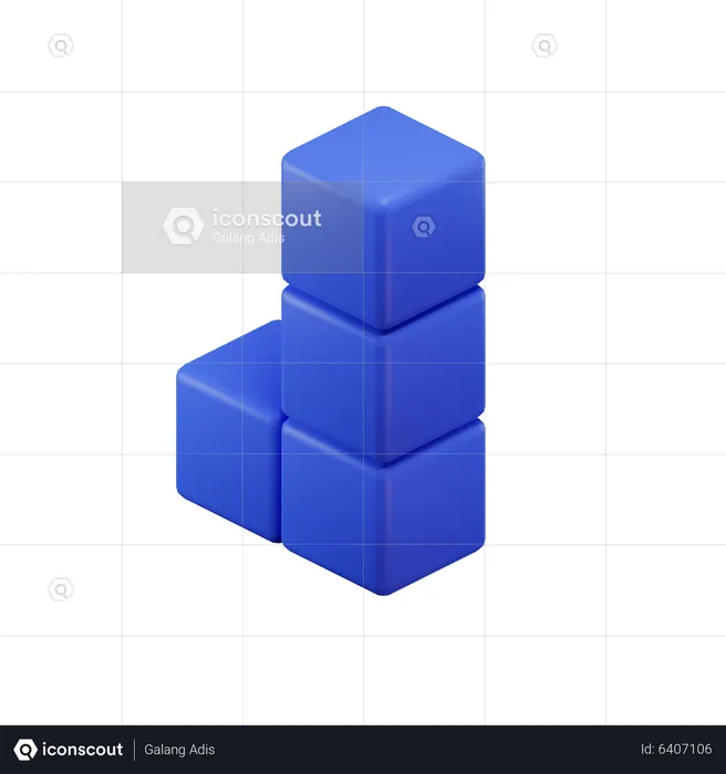 L Shape Tetris Block 3d Icon Download In Png Obj Or Blend Format