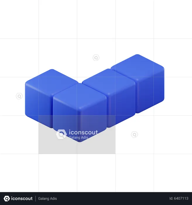 L Shape Tetris Block 3d Icon Download In Png Obj Or Blend Format