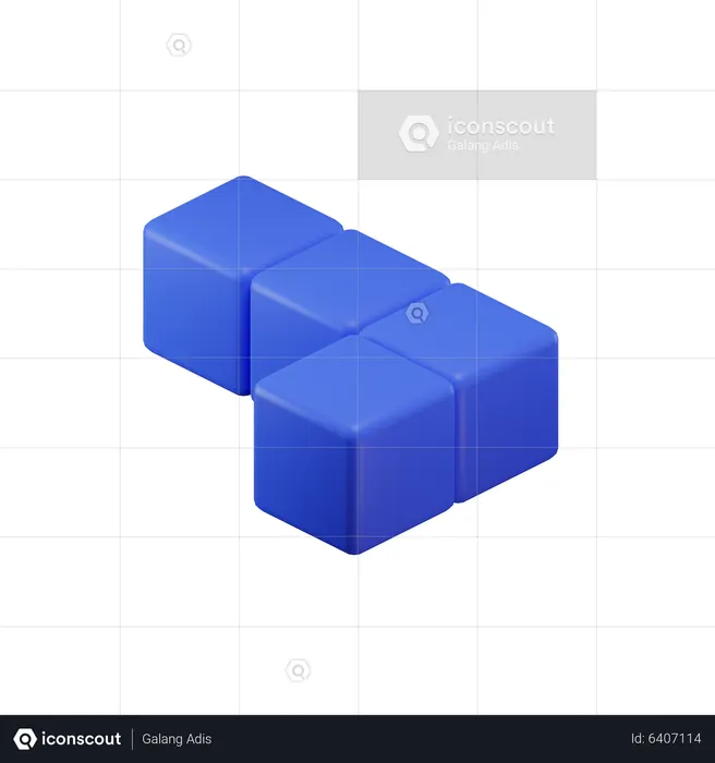 L Shape Tetris Block 3d Icon Download In Png Obj Or Blend Format