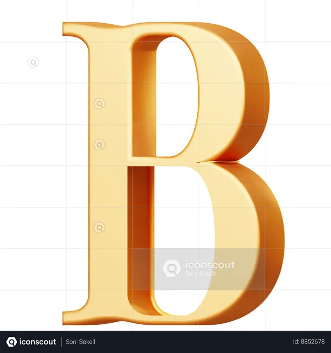 Obtén Letra B Mayúscula Dorada 3D Icon de por descarga gratuita en Signos y símbolos 3D Icons ...