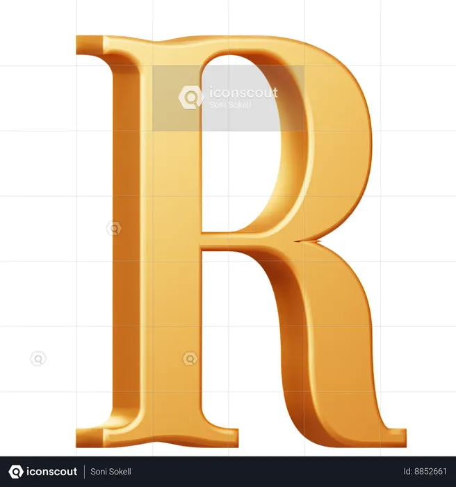 Obtén Letra R Mayúscula Dorada 3D Icon de por descarga gratuita en Signos y símbolos 3D Icons ...