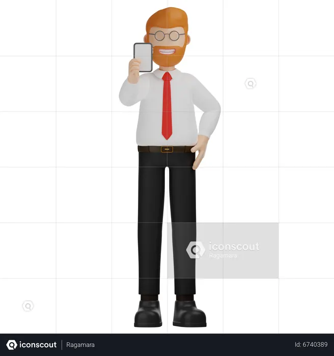 Man Holding Phone 3d Illustration Free Download People 3d