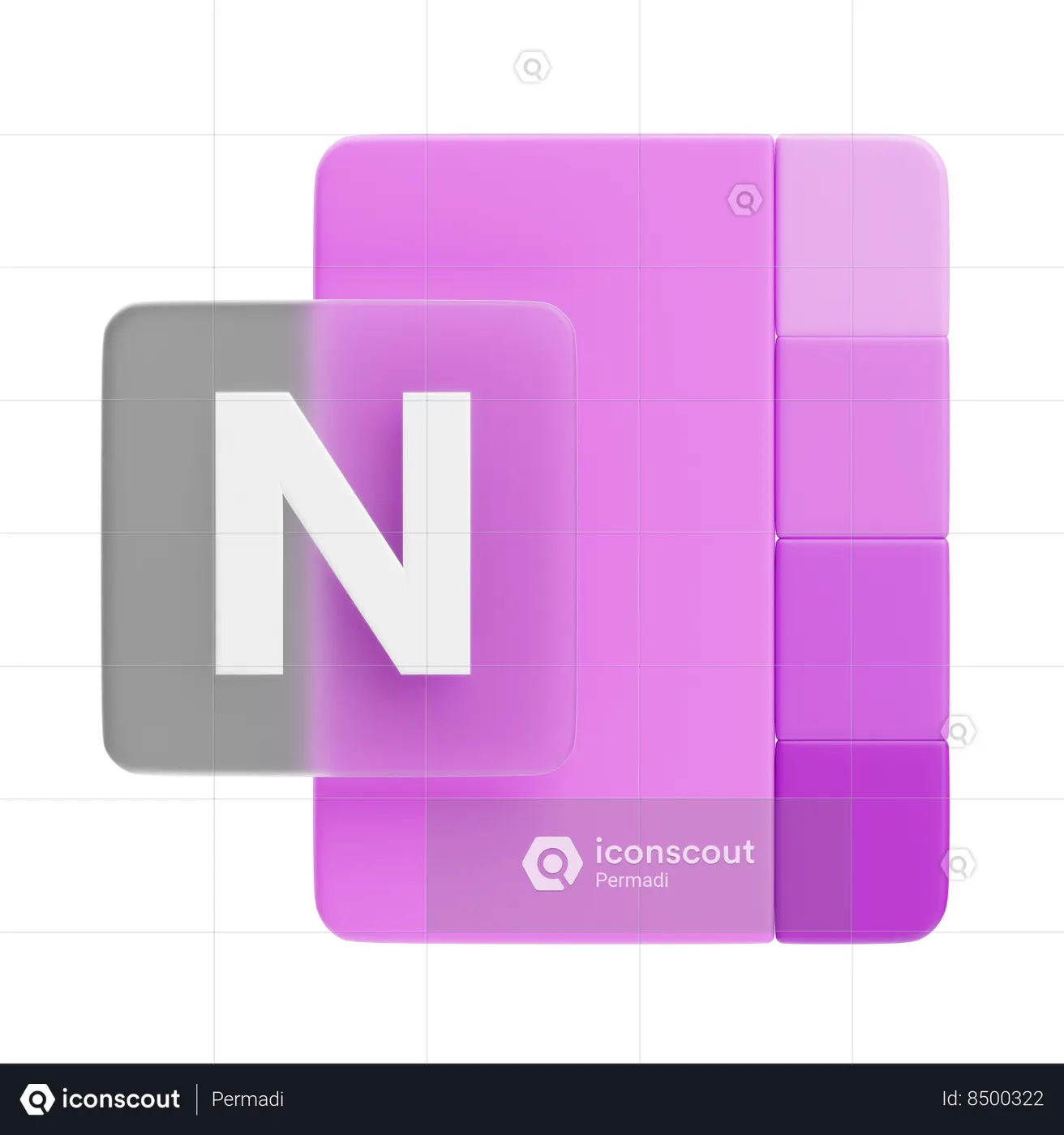 Microsoft OneNote 3D Icon download in PNG, OBJ or Blend format