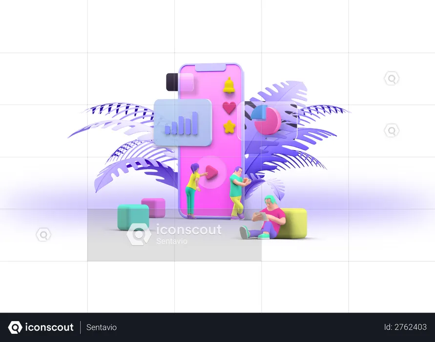 Mobile app development 3D Illustration download in PNG, OBJ or Blend format Mobile app development 3D Illustration download in PNG, OBJ or Blend format