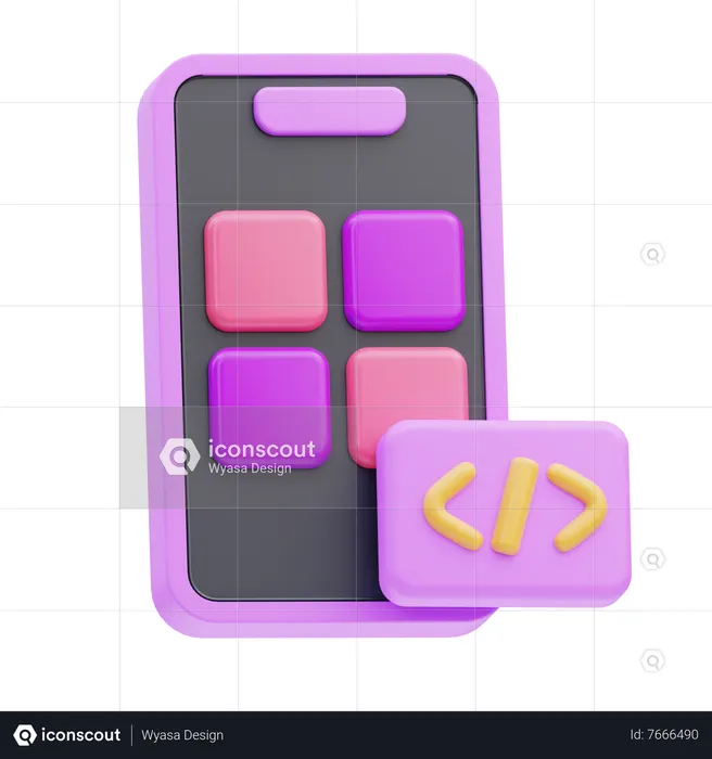 Mobile App Development 3D Icon - Free Download Design & Development 3D ...