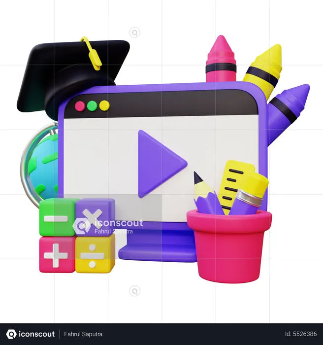 Online Course 3D Icon download in PNG, OBJ or Blend format Online Course 3D Icon download in PNG, OBJ or Blend format