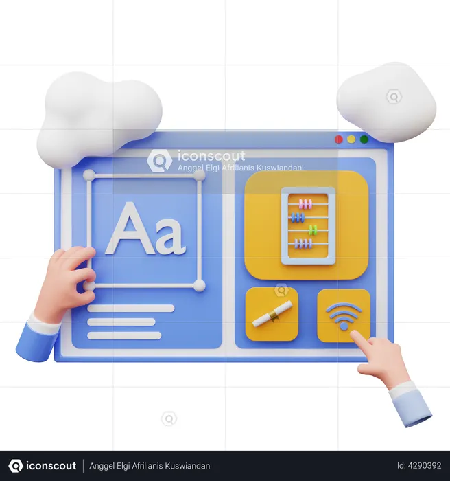 Online Education Website 3D Illustration - Free Download Business 3D ...