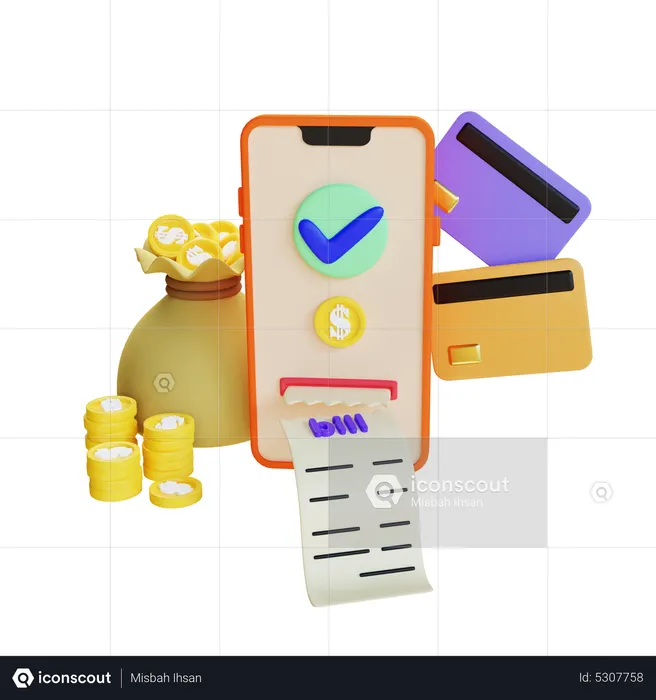 Online Payment Done 3D Illustration download in PNG, OBJ or Blend format Online Payment Done 3D Illustration download in PNG, OBJ or Blend format