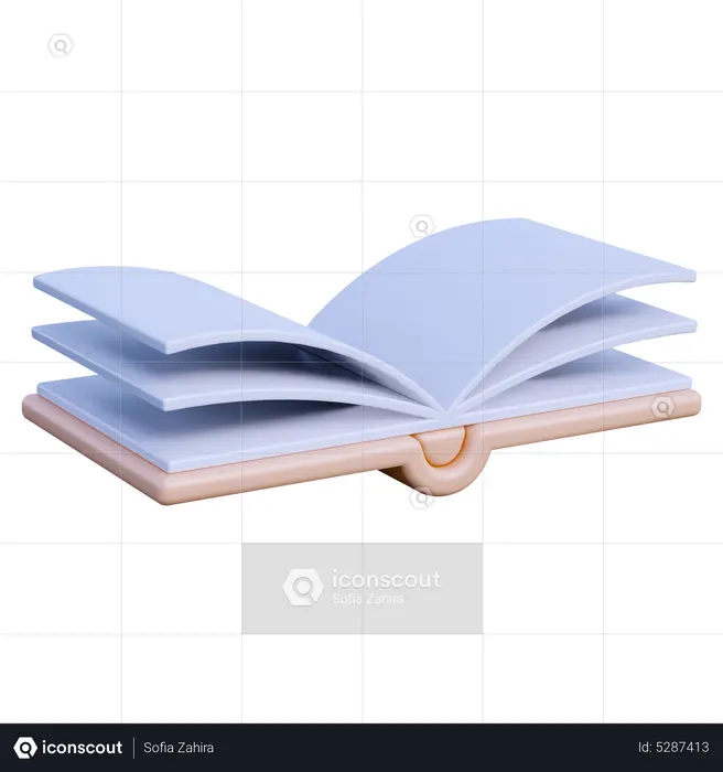 Open Book 3D Icon download in PNG, OBJ or Blend format
