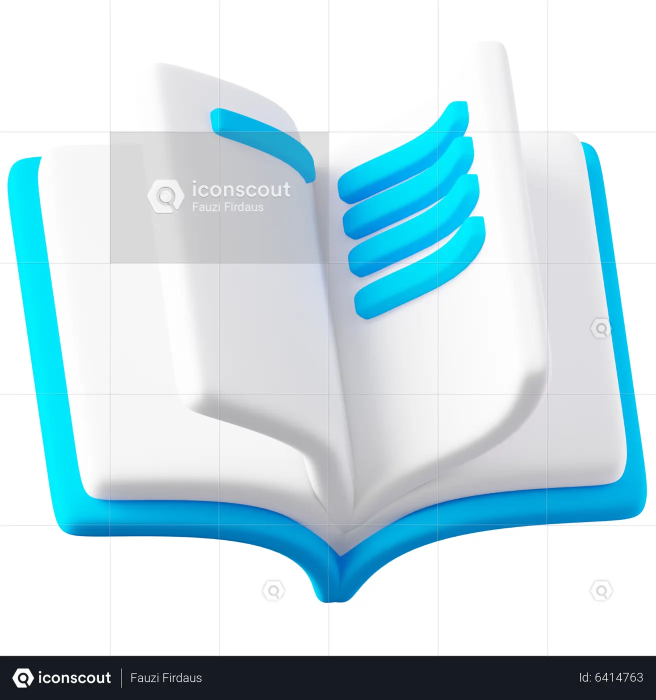 Open Book 3D Icon download in PNG, OBJ or Blend format