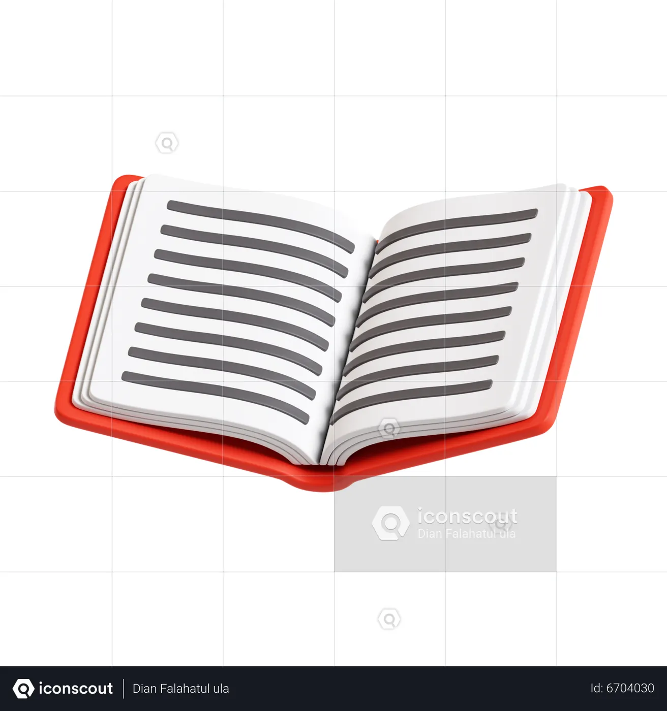 Open Book 3D Icon download in PNG, OBJ or Blend format