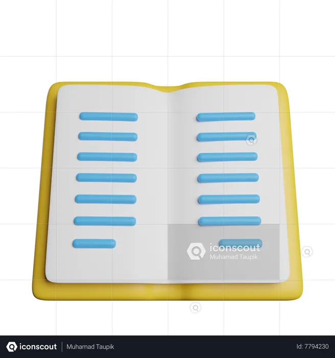 Open Book 3D Icon download in PNG, OBJ or Blend format